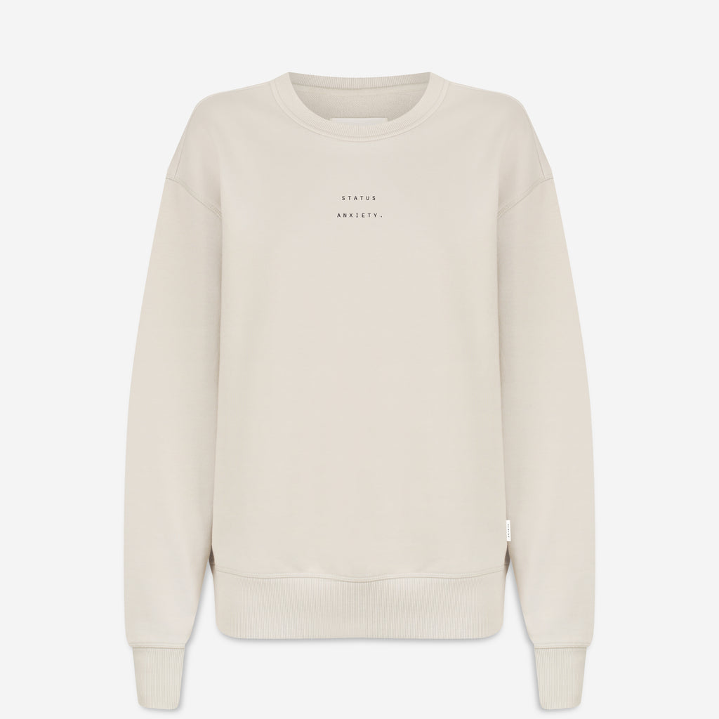 Could Be Nice Women's Dove Grey Jumper with Logo | Status Anxiety®
