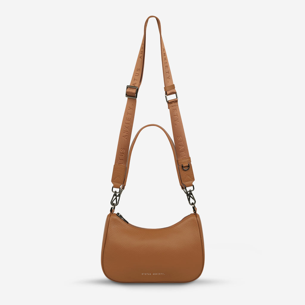 Look Both Ways Women's Camel Leather Bag | Status Anxiety®