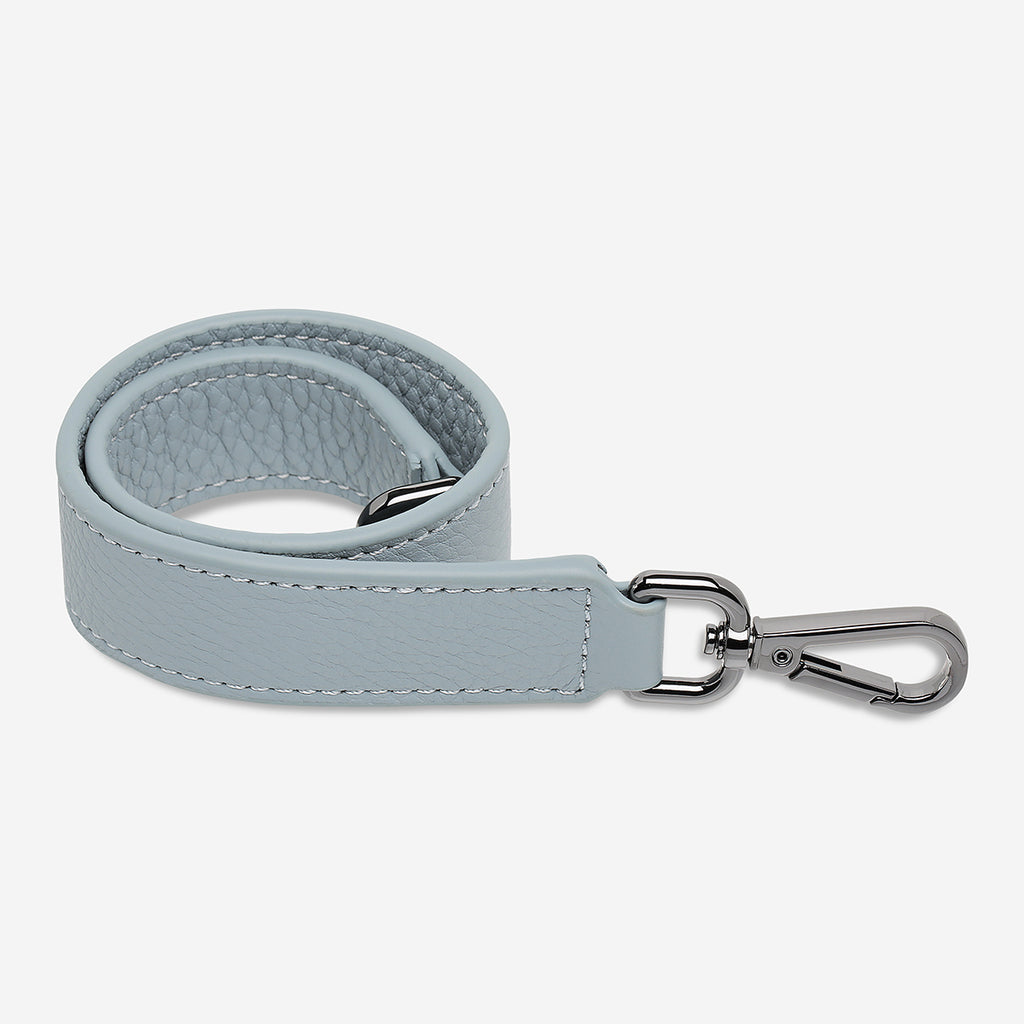 Short Powder Blue Leather Strap For Bags | Status Anxiety®