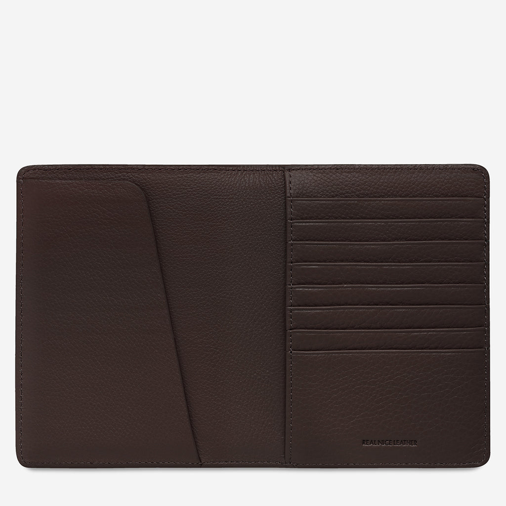 In Transit Cocoa Leather Passport Wallet | Status Anxiety®