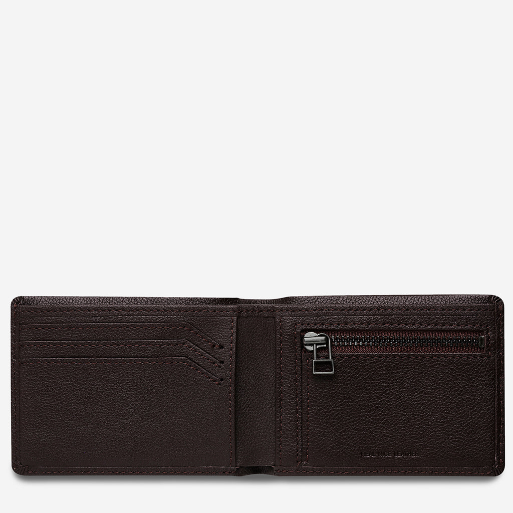 Otis Men's Chocolate Leather Bi-Fold Wallet | Status Anxiety® Official