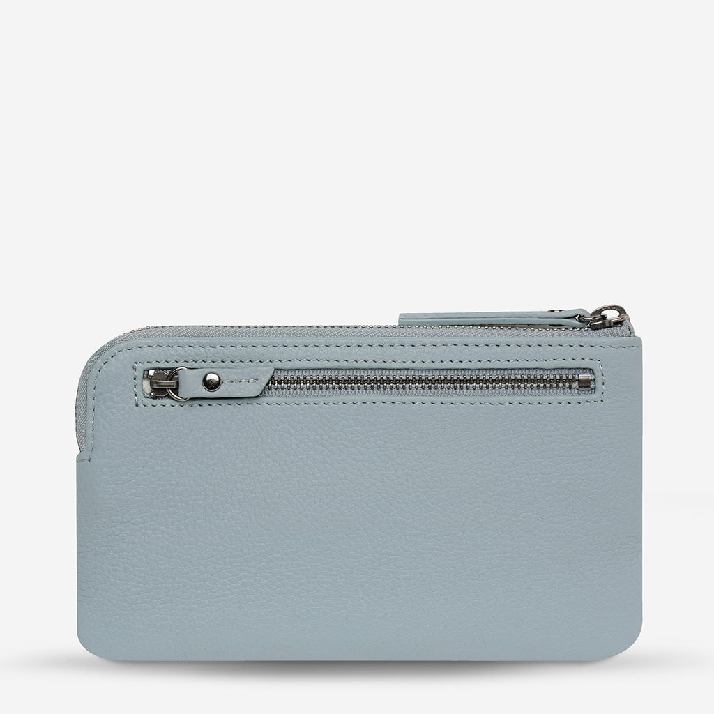 Smoke and Mirrors Powder Blue Leather Pouch | Status Anxiety® Official
