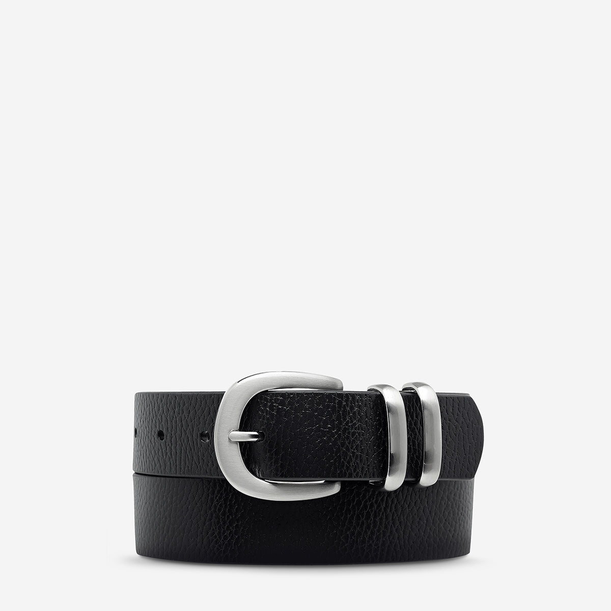 Let it Be Women's Black Leather Belt | Status Anxiety®