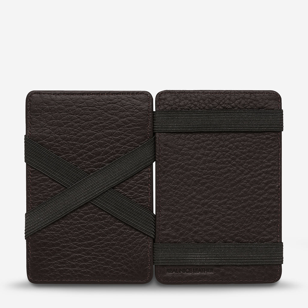 Magic Flip Chocolate Leather Men's Wallet | Status Anxiety® Official