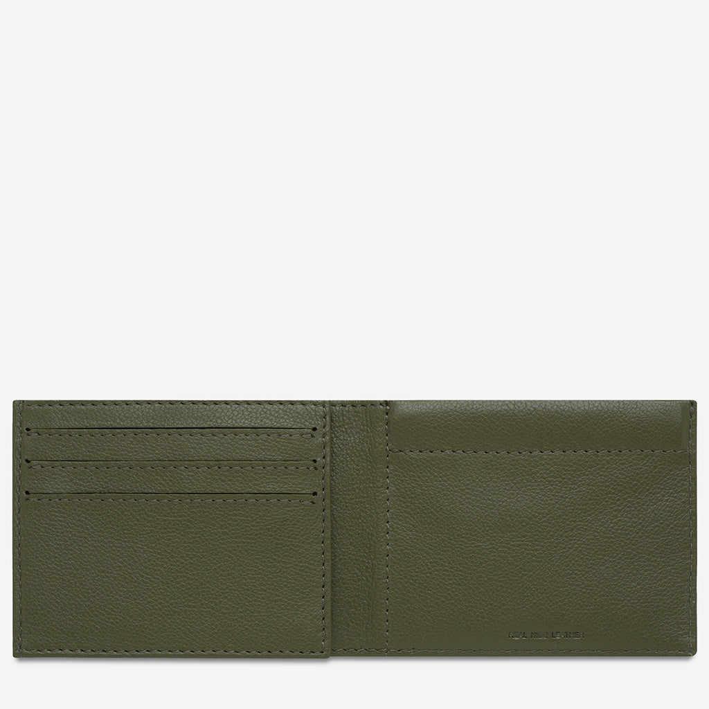 Noah Men's Tri-Fold Khaki Leather Wallet | Status Anxiety® Official