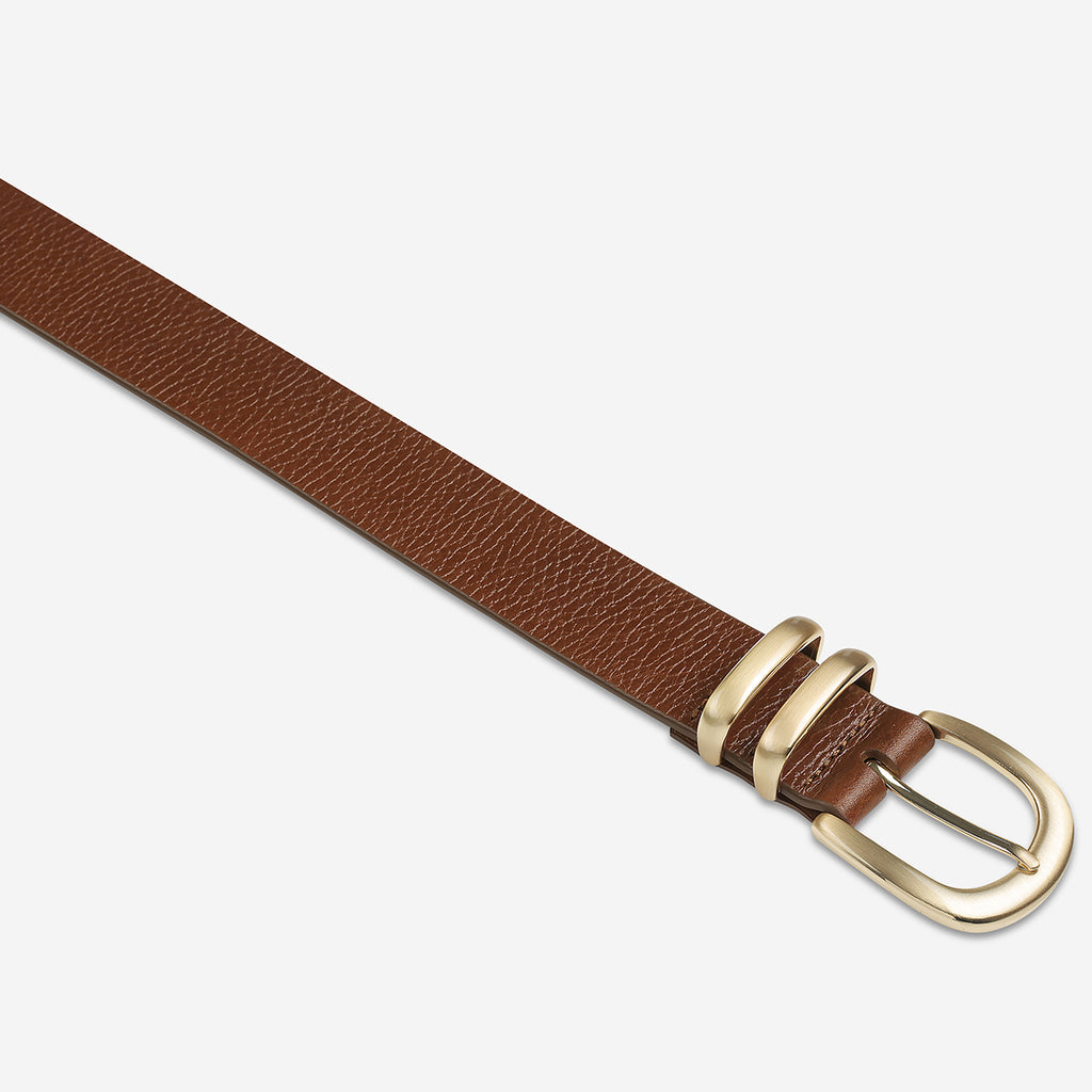 Let it Be Women's Tan Leather Belt | Status Anxiety®